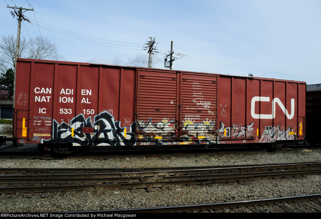 IC 533150 60-9 ft Double Door Excess Height Boxcar CN RAIL (side A)